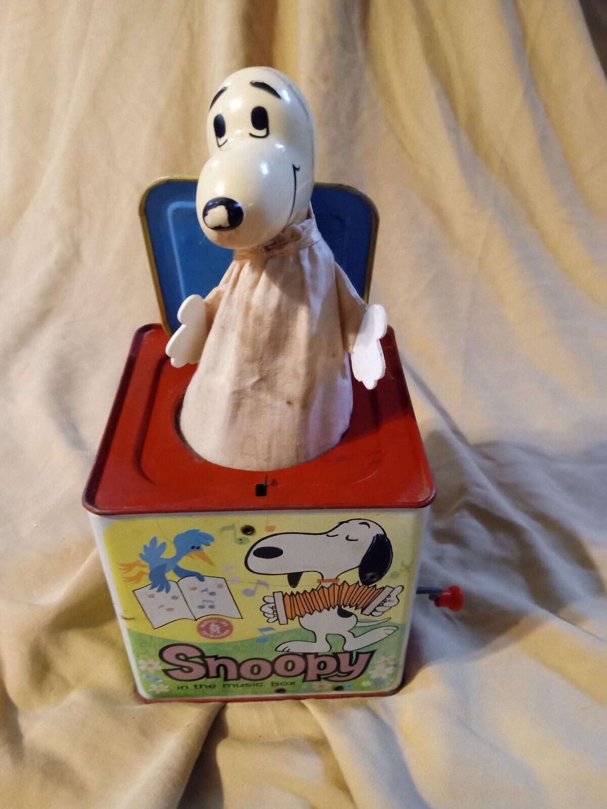 Vintage 1966 Mattel Snoopy In The Music Box Jack In The Box Does Not