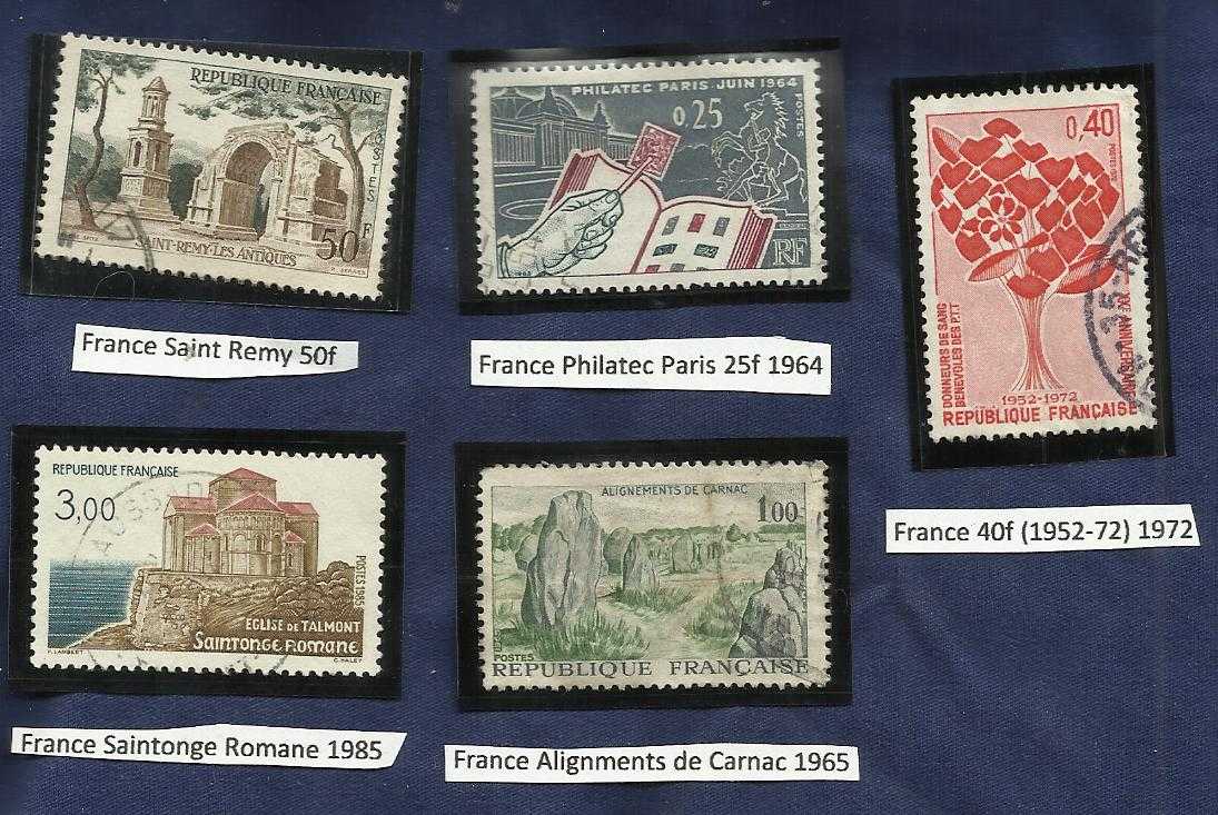 France Lot 1 - set of 5 Architecture Stamps For Sale
