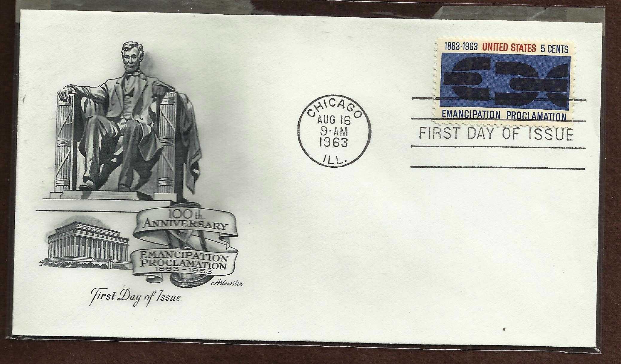 # 1233 EMANCIPATION PROCLAMATION 1963 Artmaster First Day Cover For Sale