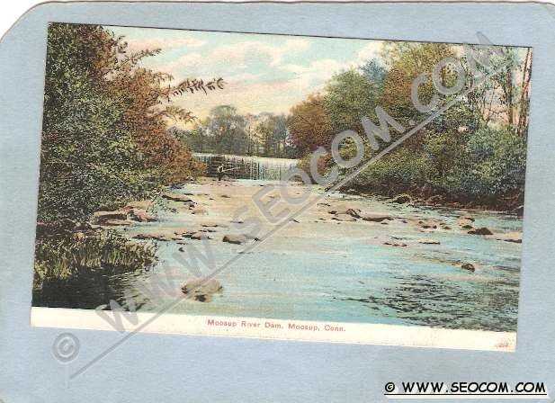 CT Moosup Postcard Moosup River Dam ct_box3~1168 For Sale