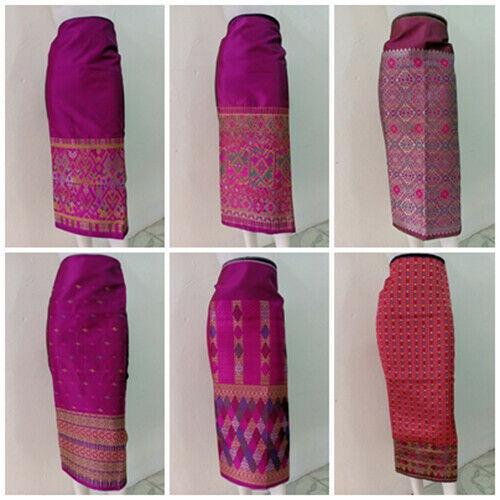 Pink Lao Laos synthetic Silk Fabric For Costume Skirt Sinh Salong ...