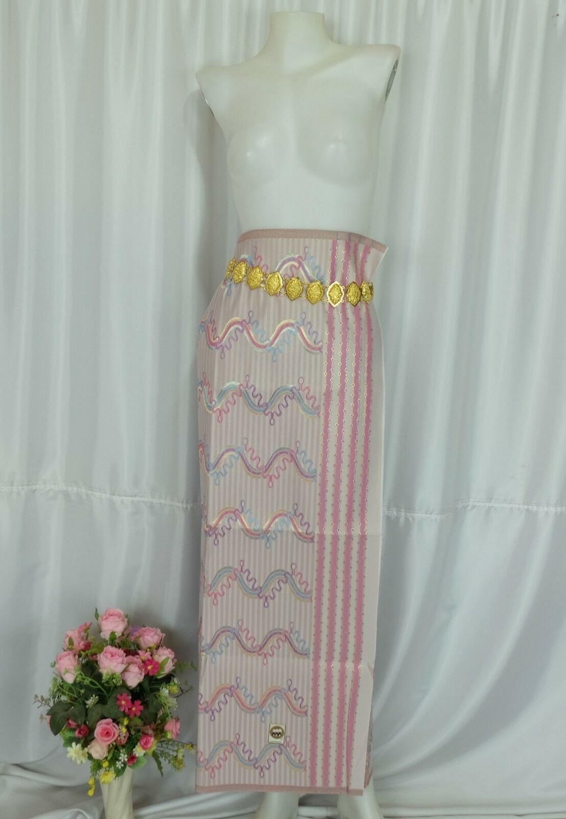Myanmar Traditional Fashion Fabric for Clothing Dress Long longyi Skirt ...