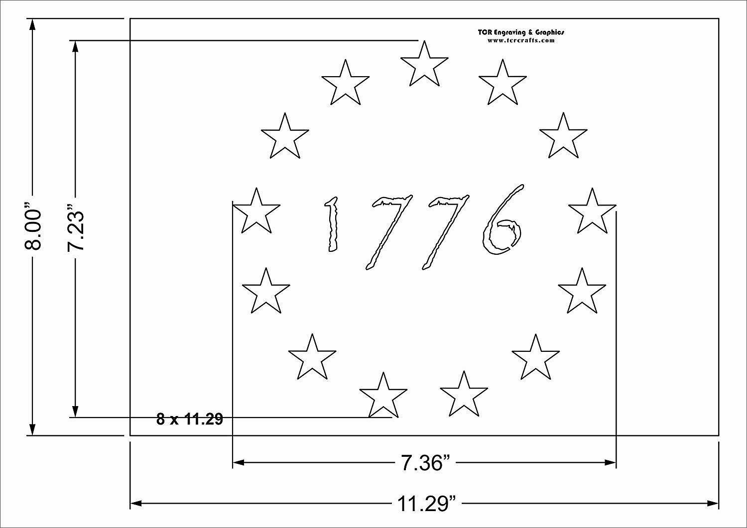 13 Star 1776 Stencil 14 Mil-G-Spec -8" x 11.29"L - Painting/Crafts ...