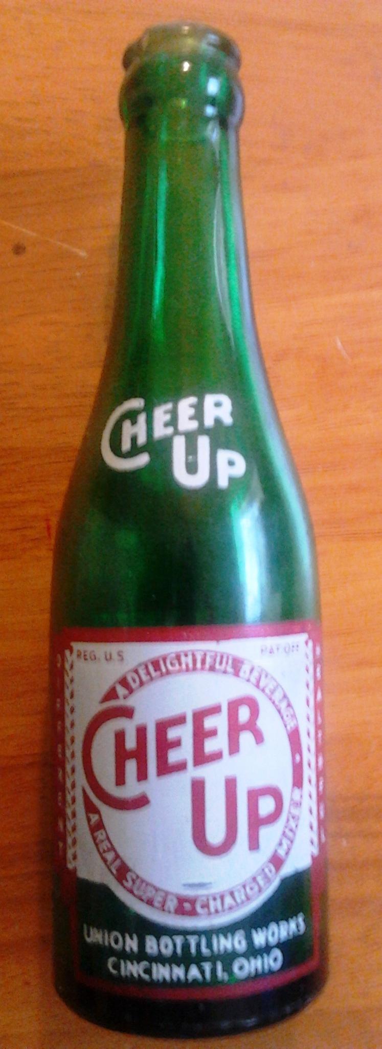 CHEER UP Soft Drink Bottle (7 Fl Oz) - Union Bottling Works, Cincinnati ...