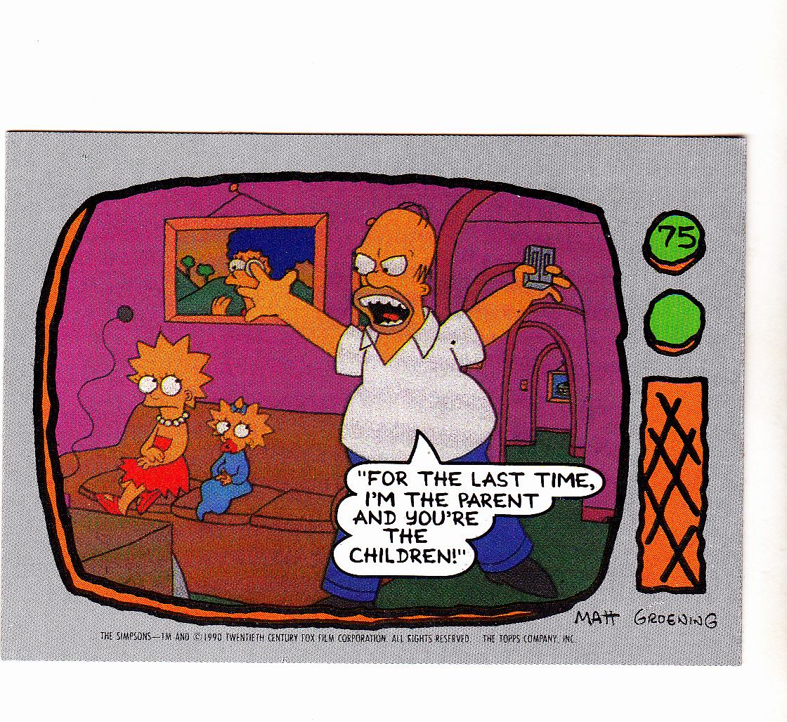 Homer's Homeroom #75 - Simpsons 1990 Trading Card For Sale