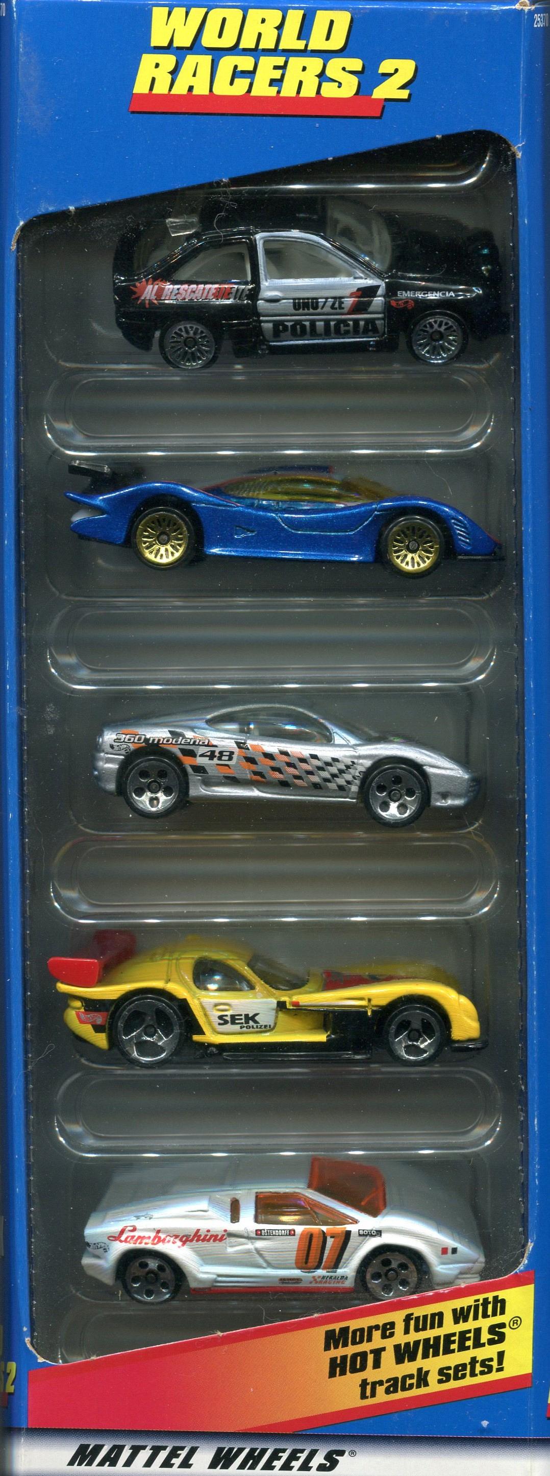 Mattel HOT WHEELS --WORLD RACERS 2 - 5 Car Gift Pack -- MINT For Sale