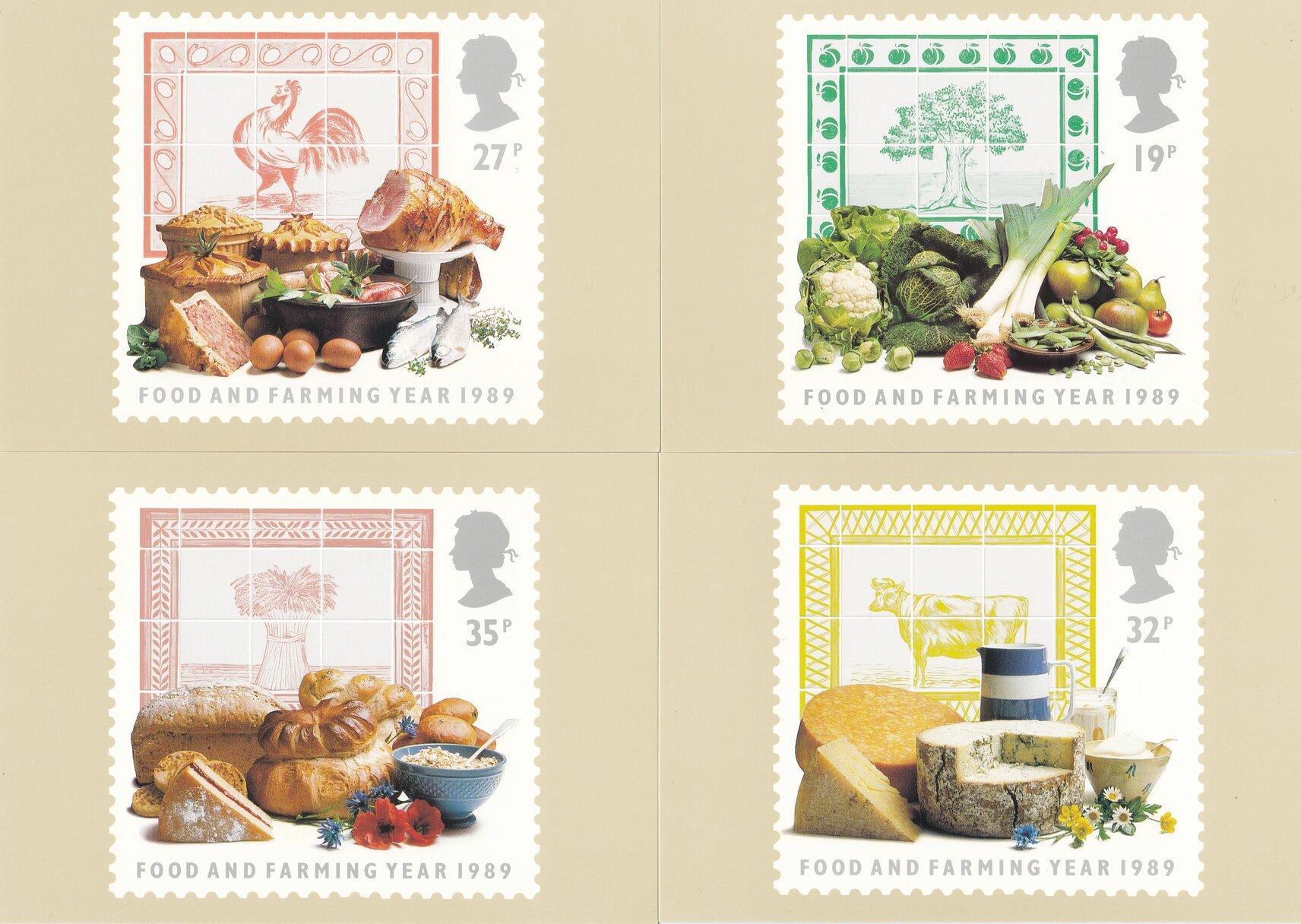 Great Britain: 1989 Food And Farming PHQ Cards. Set 4. Ref: S0139 For Sale
