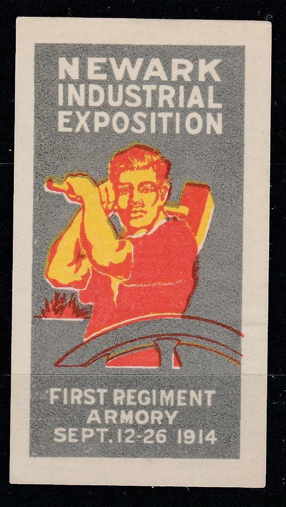 NEWARK INDUSTRIAL EXPOSITION FIRST REGIMENT ARMORY 1914 POSTER STAMP ...