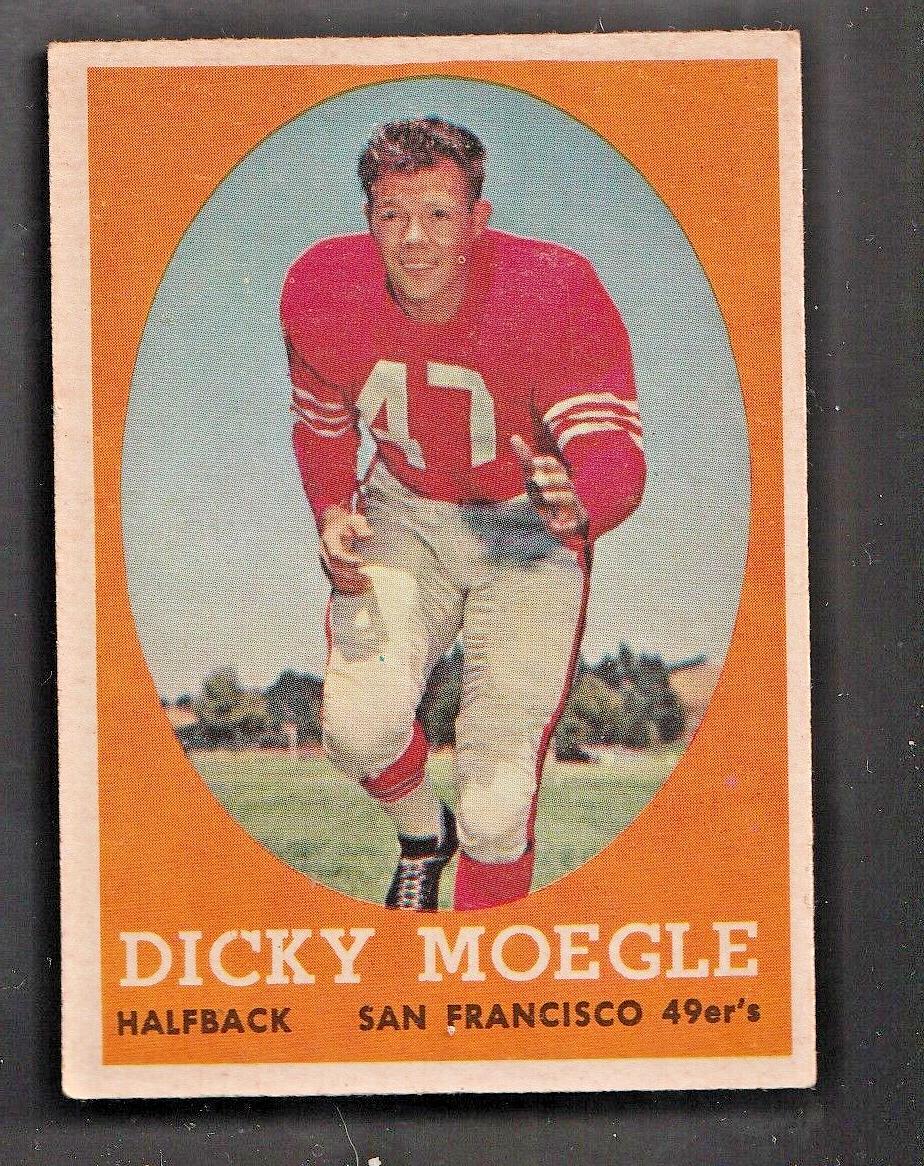 1958 Topps #124 Dicky Moegle 49er's NM/MT Set Break For Sale