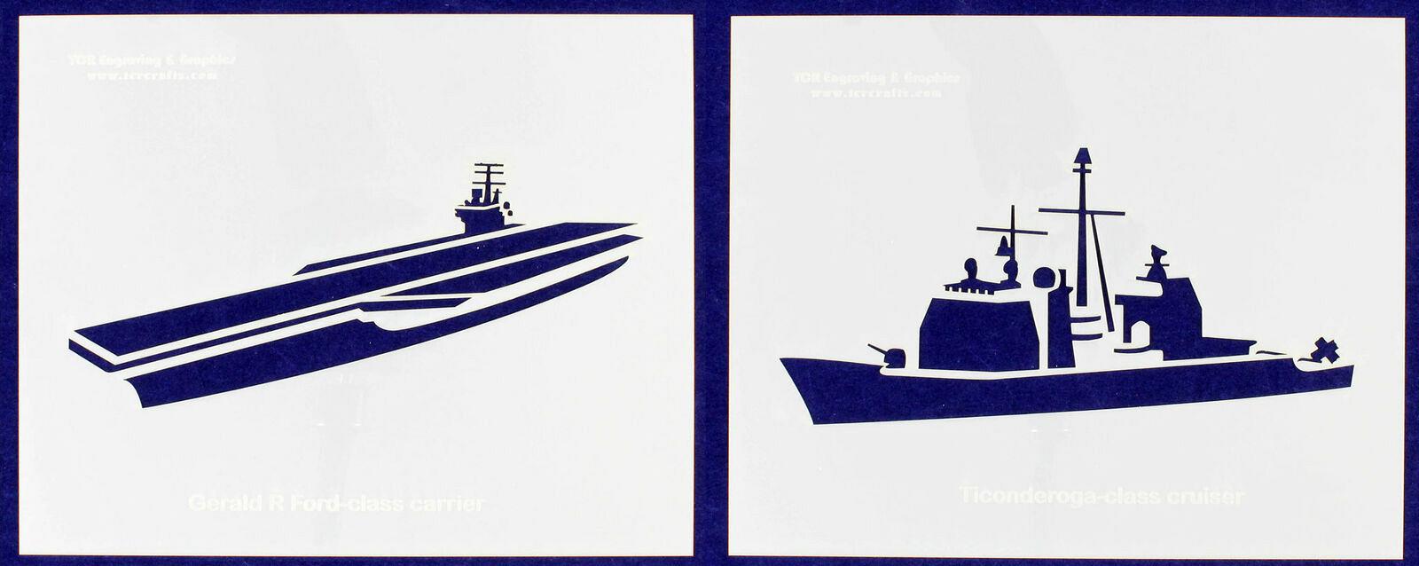 U.S. Navy Ships-Carrier-Cruiser Ship- 2 Piece Stencil Set 8 x 10 Inches ...