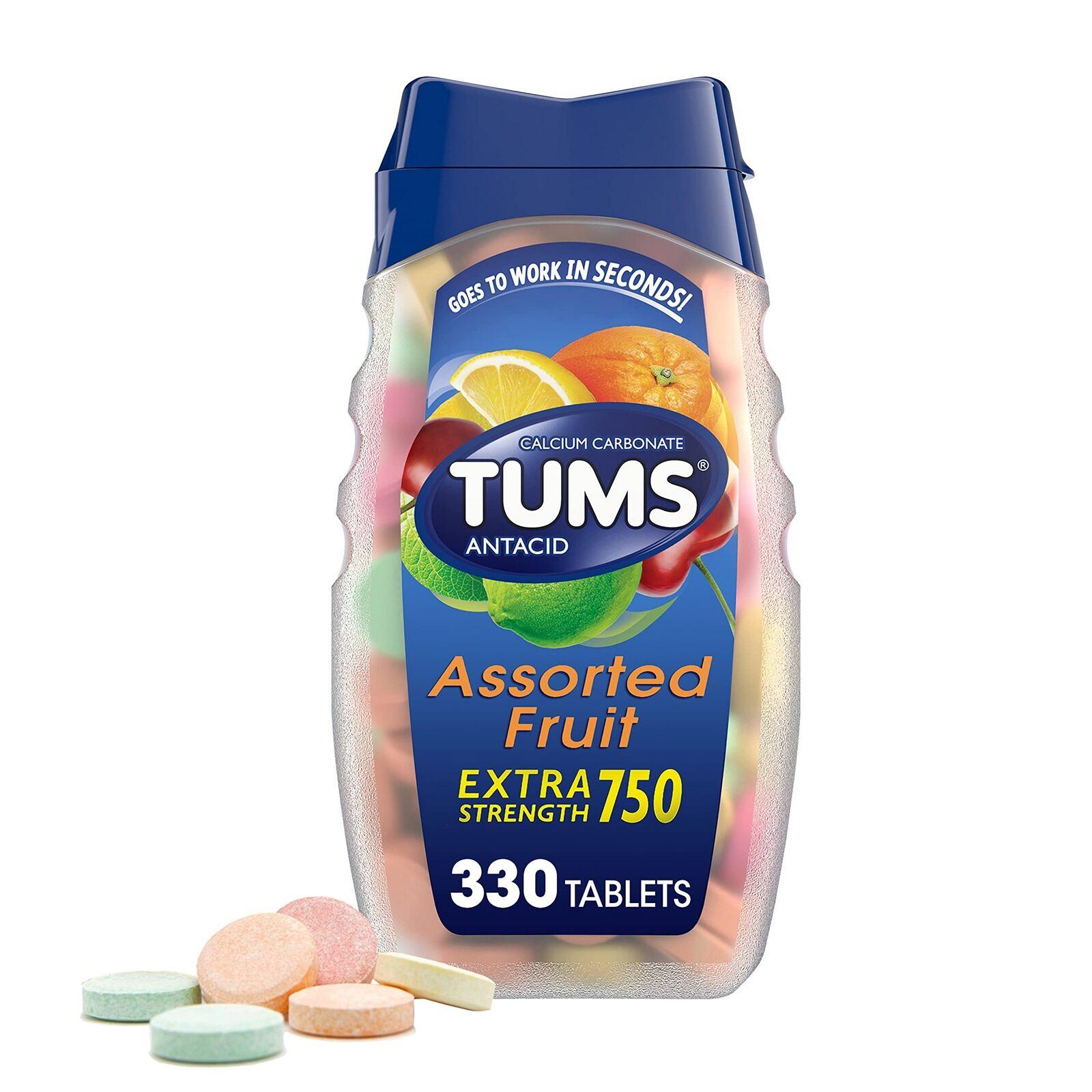 TUMS Chewable Antacid Tablets for Extra Strength Heartburn Relief Great ...