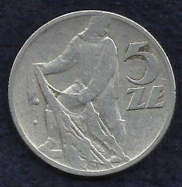 Poland 5 Zlotych 1959 Coin, Y47 Fisherman Eagle with Wings Open Polish ...
