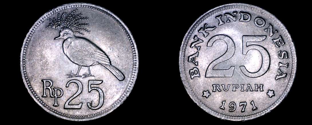 1971 Indonesian 25 Rupiah World Coin - Indonesia For Sale
