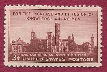 US 3 Cent 1946 Stamp Smithsonian Institution Centennial MNH Scott #943 ...
