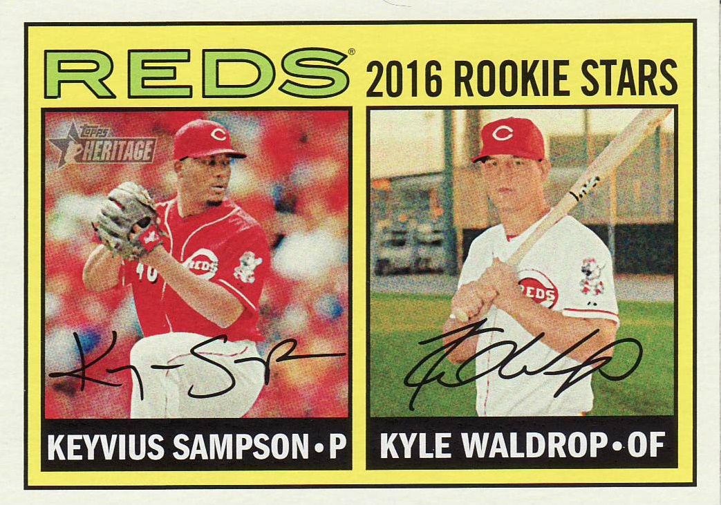 2016 Topps Heritage #164 - Keyvius Sampson - Kyle Waldrop - Reds For Sale