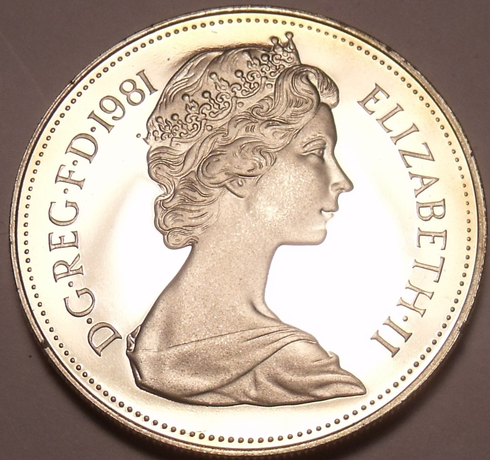 Large Cameo Proof Great Britain 1981 10 New Pence~Lion Coin~100,000 ...