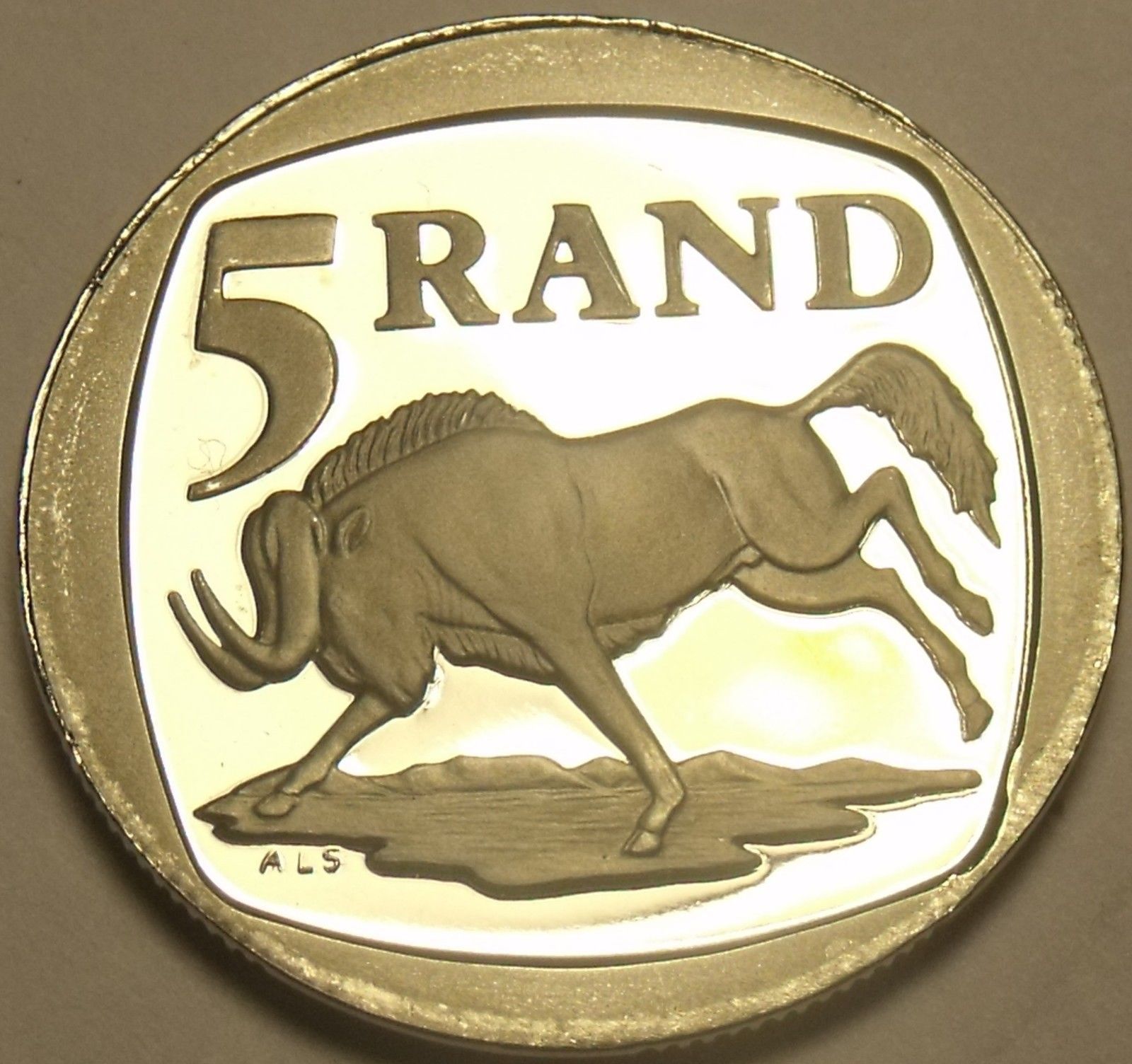 Rare Proof South Africa 1997 5 Rand~3,596 Minted~Wildebeest~Free ...