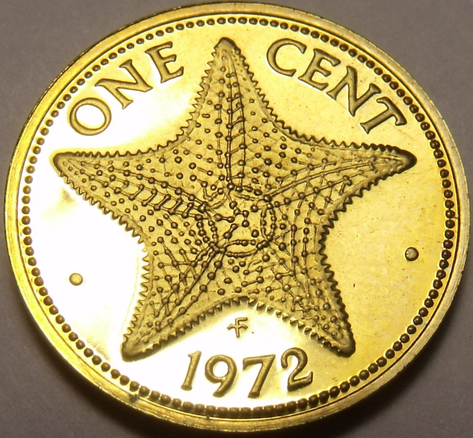 Proof Bahamas 1972 Cent~Starfish~35,000 Minted~Free Shipping For Sale