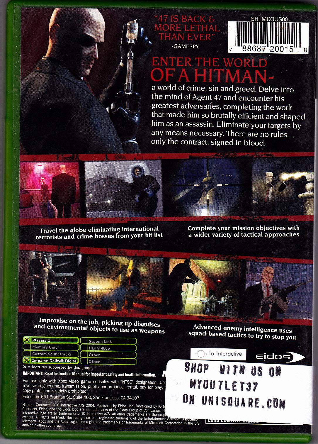 Hitman - Contracts - Microsoft Xbox 2004 Video Game - Complete - Very ...