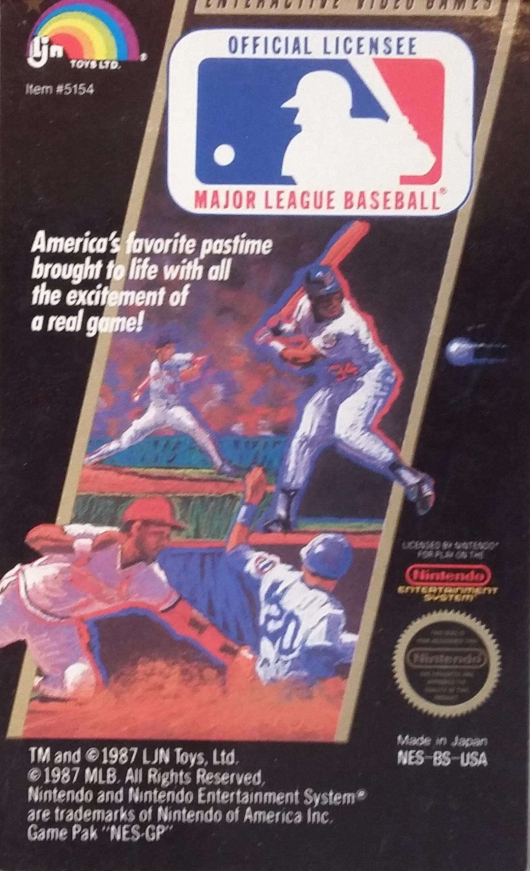 Major League Baseball (Nintendo Entertainment System, 1988) AUTHENTIC ...